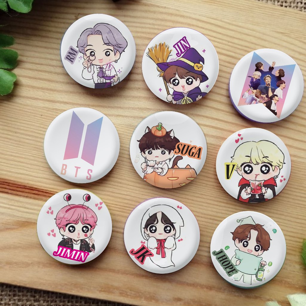 BUTTON BADGE CHIBI BTS 58MM | Shopee Philippines
