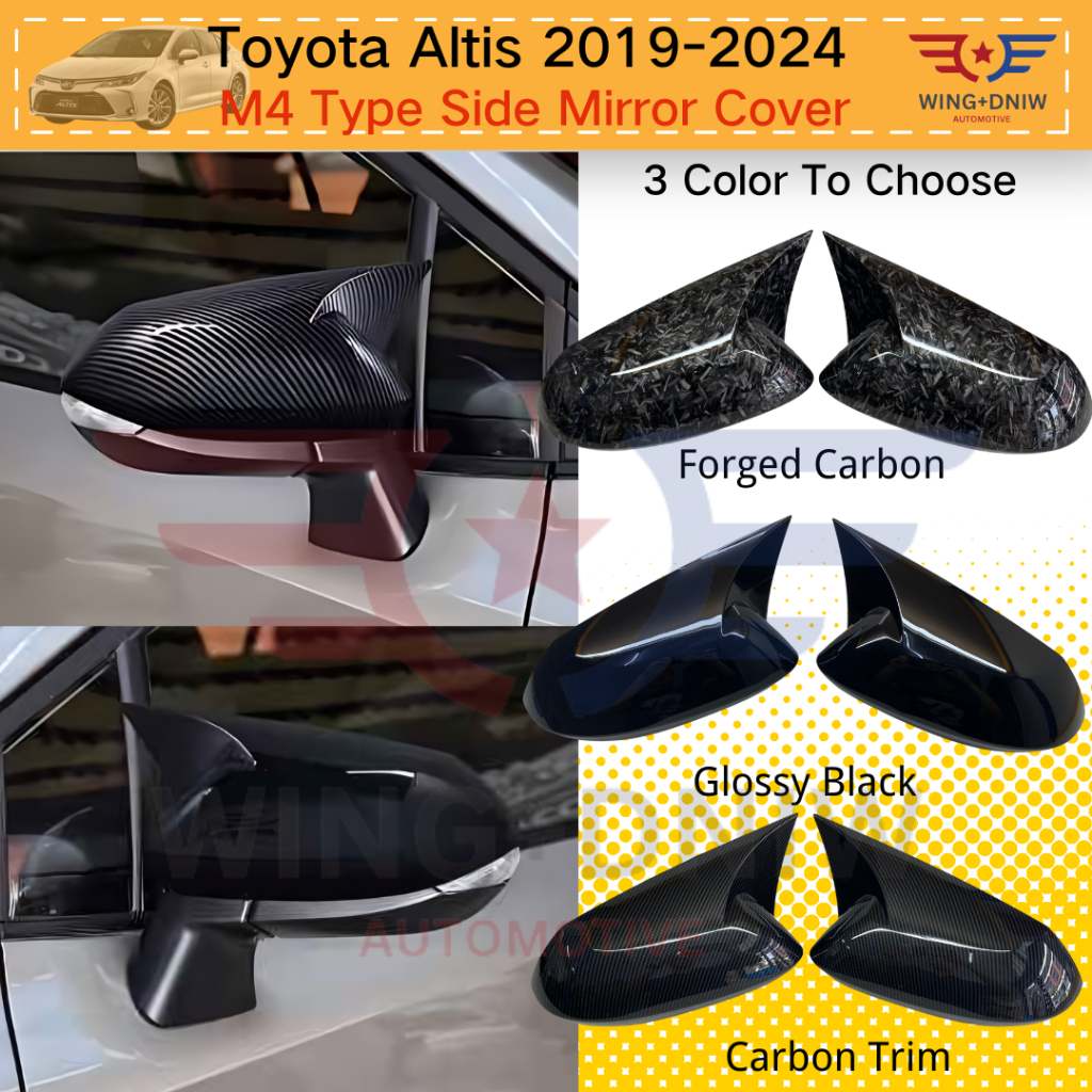 Toyota Altis Gen12 2019-2024 Carbon Trim Glossy Black M4 Side Mirror ...