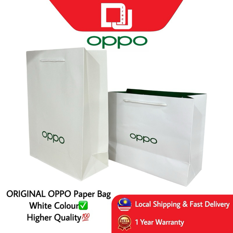 OPPO Paper Bag High Quality Paper Bag White Colour | Shopee Philippines
