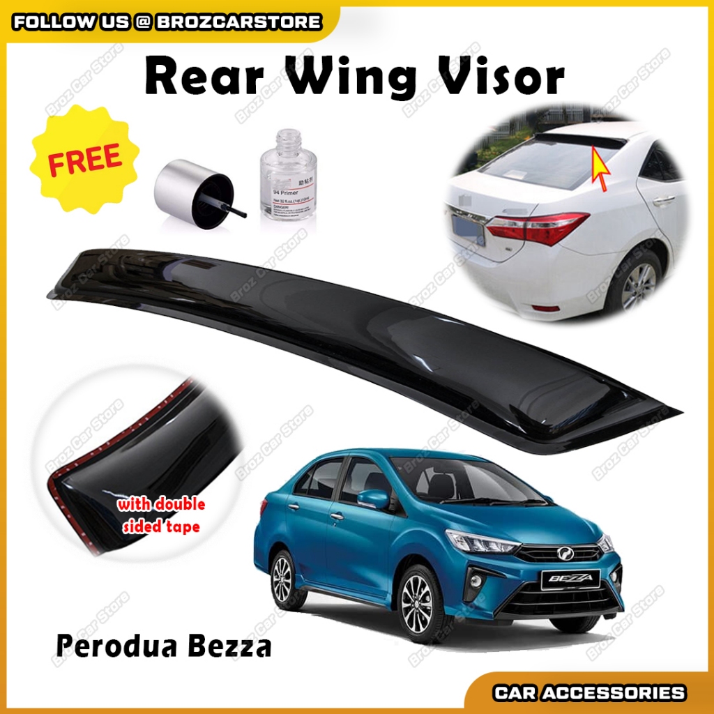 For Perodua Bezza Car Rear Wing Visor Windscreen Cermin Belakang Spoiler Kereta DIY FREE Primer ...