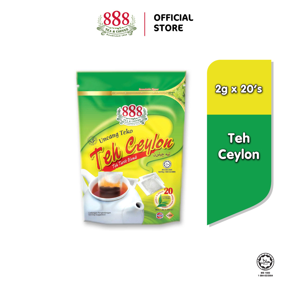 888 Teh Ceylon Pot Bag (2g x 20 Sachets) | Shopee Philippines