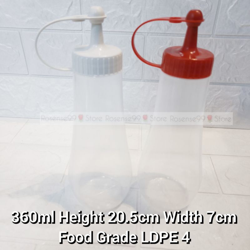360ml Botol SOS Squeezer Bottle plastic Sauce Tomato Chilli BBQ ...