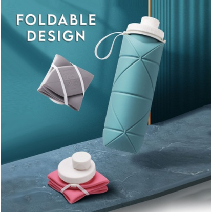 Foldable Collapsible Water Bottle Silicone Portable Reusable BPA Free Travel Gym Camping Botol ...
