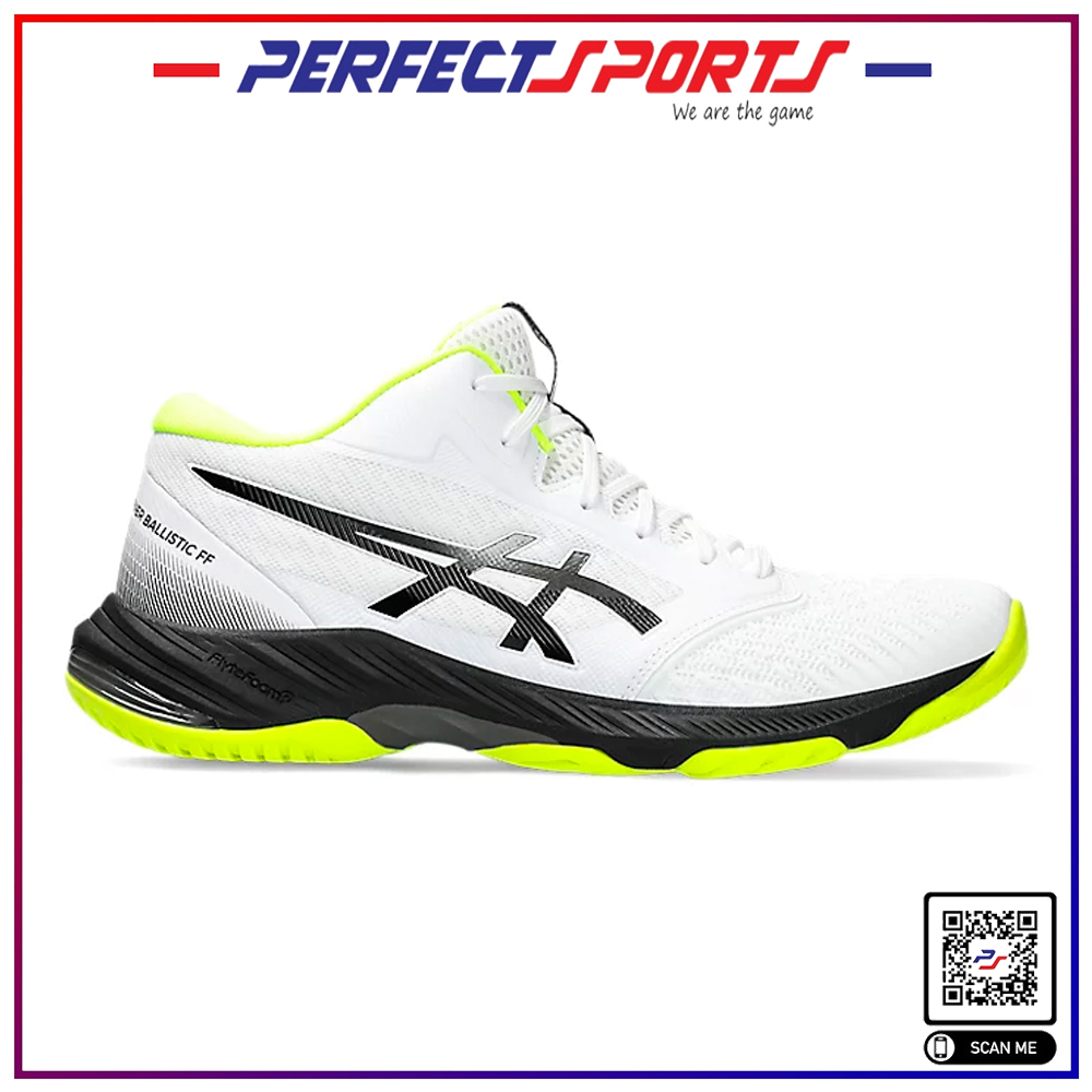 Asics NETBURNER BALLISTIC FF Mid Cut 3 White/Gunmetal Indoor Shoes ...
