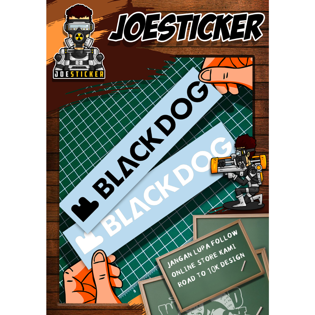 BLACKDOG STICKER (3) DIFFERENT SIZES (TWO CHOICES OF BLACK/WHITE). (NEW ...