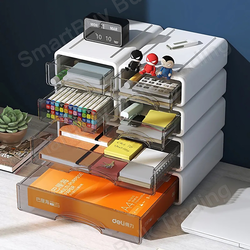 Modular Multi-Layer Stackable Desktop Storage Box Drawer Organizer for ...