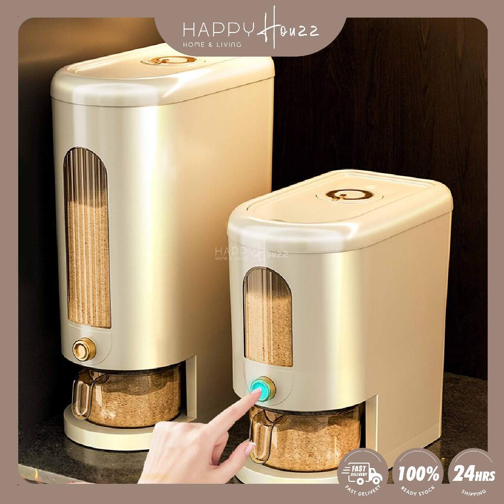HAHO Slim Rice Dispenser Bekas Beras Kitchen Organiser Modern ...