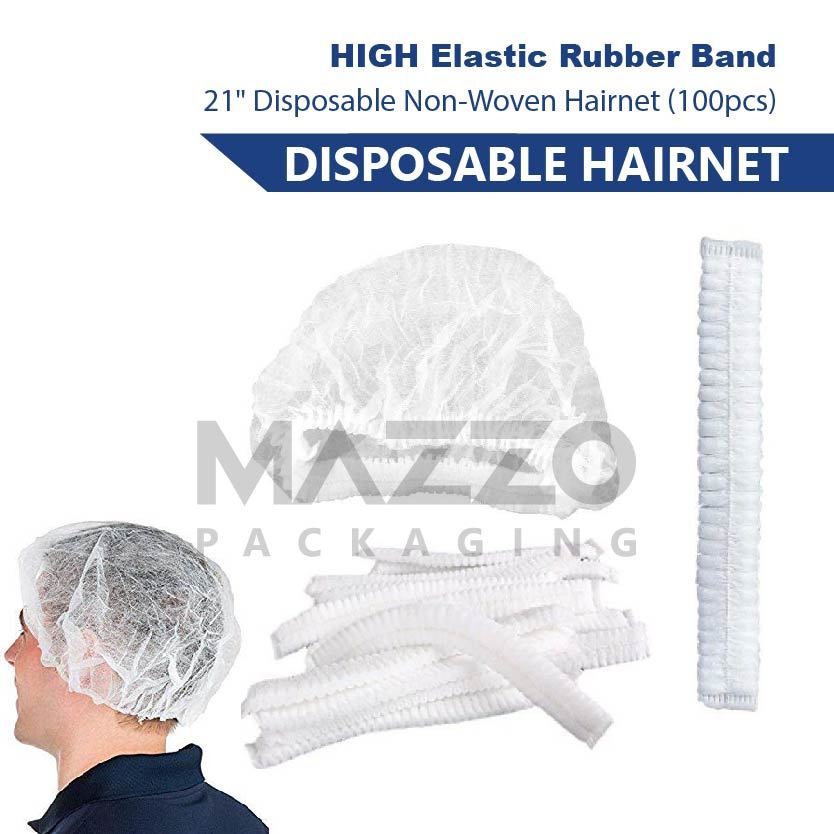 21" Disposable Non-Woven Hairnet / Head Cover / Jaring Rambut Pakai ...
