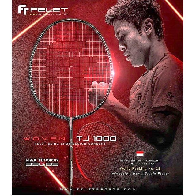 FELET Badminton Racquet WOVEN TJ 1000 MAX TENSION 35LBS | Shopee ...