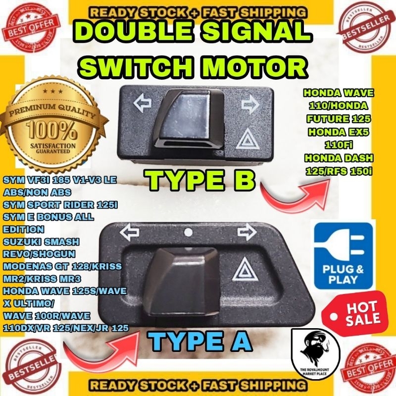 DOUBLE SIGNAL MOTOR MODENAS MR2 MR3 SYM SPORT RAIDER 125i VF3i EBONUS ...