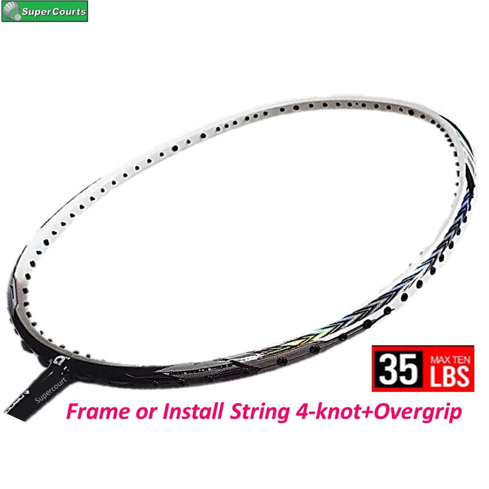 Apacs Commander 20【FRAME+FOC COVER OR INSTALL STRING 4-knot+Overgrip】Badminton Racket - White ...