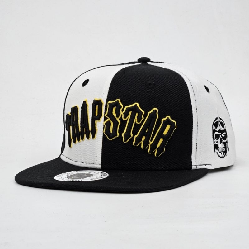 New premium trapstar embroidery fashion trucker snapback cap black ...