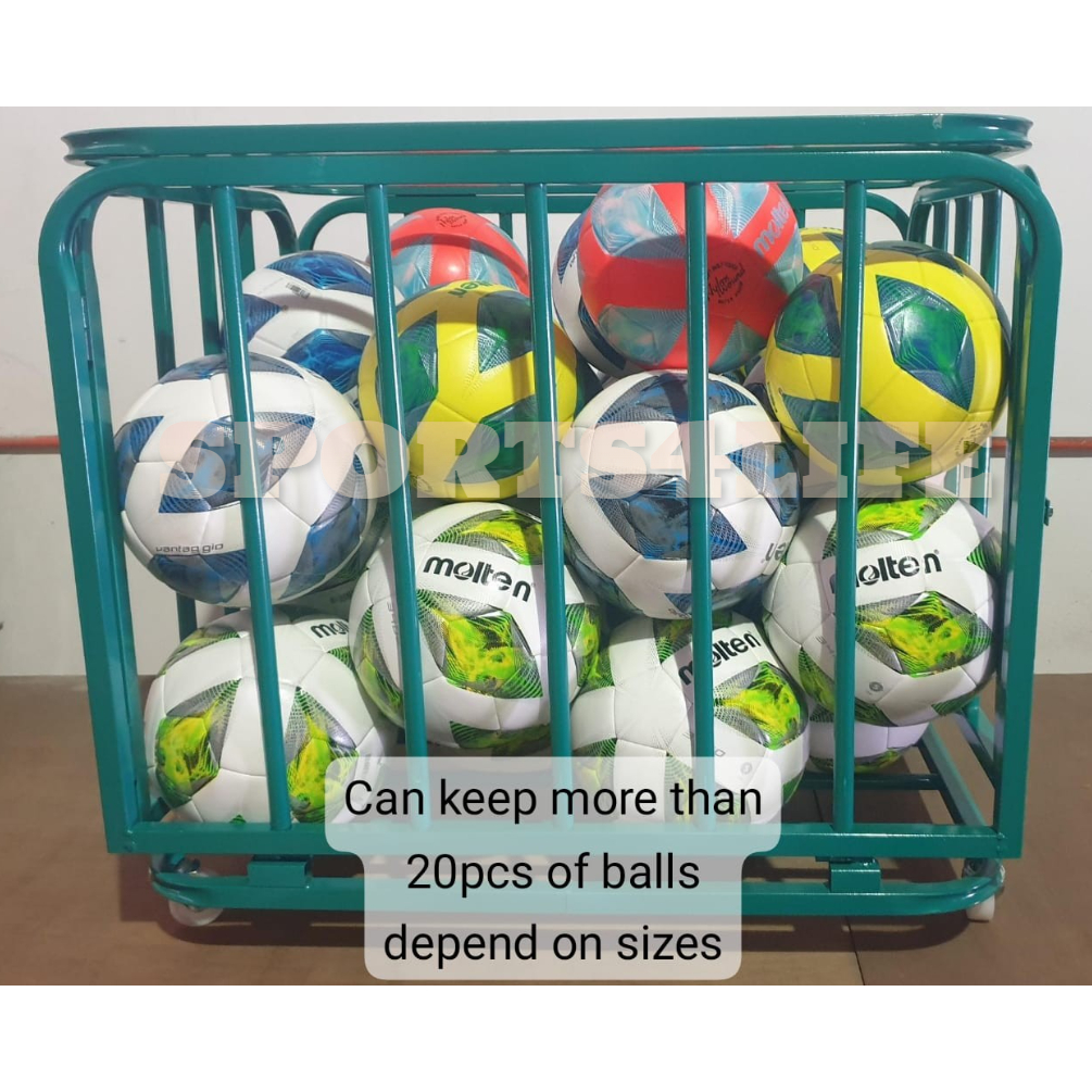 Premium Portable Ball Cage - Ball Trolley - Troli Bola / Foldable Ball ...