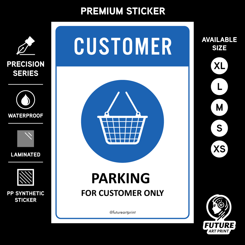 Customer Parking Lot. Premium Sticker Sign Notice Signage. Car Park for ...