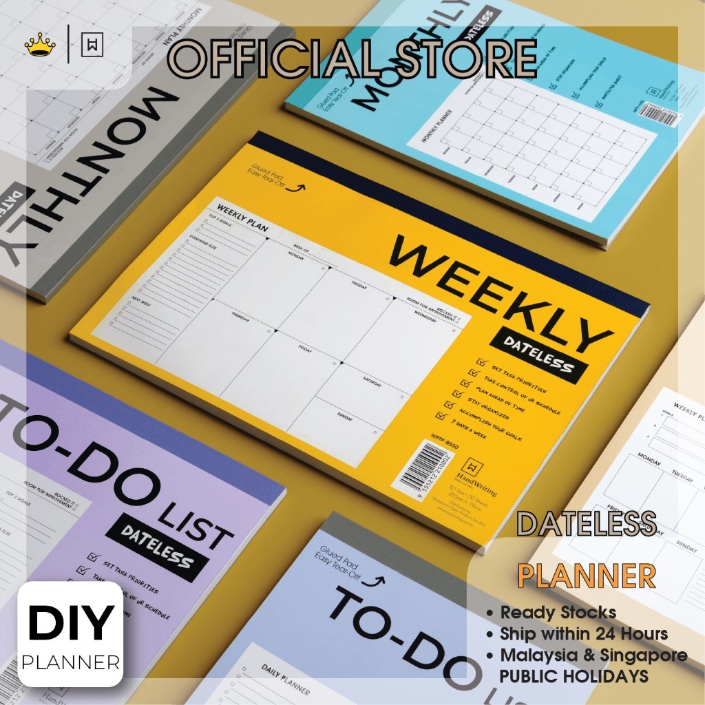 Masterprint A5 / B5 DIY Dateless Monthly Weekly Daily Planner Pad Easy Tear Off | Shopee Philippines
