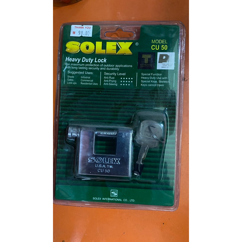 SOLEX Outdoor Heavy Duty Lock Padlock Home Protection Locking Outdoor ...