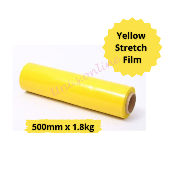 YELLOW COLOUR STRETCH FILM WRAPPING FILM 500MM X 1.8KG | Shopee Philippines
