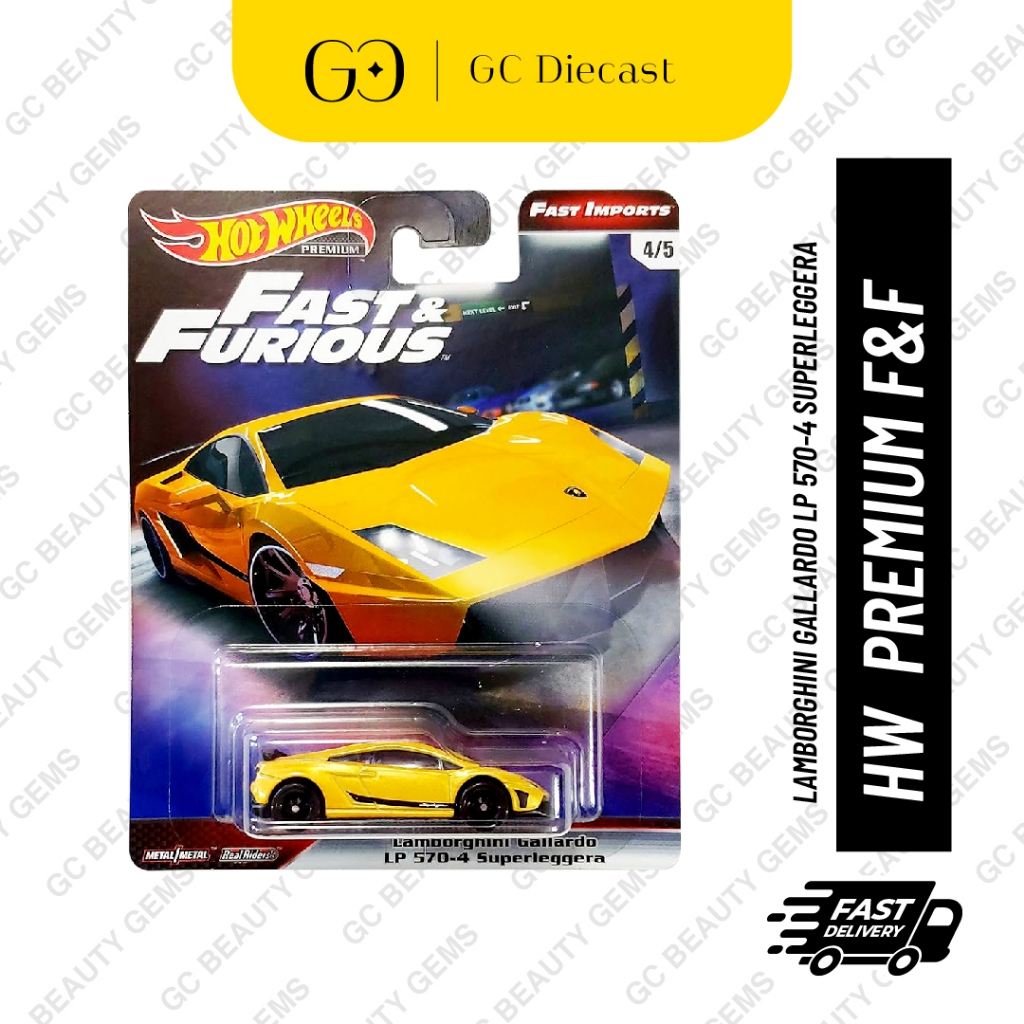 Hot Wheels Premium Lamborghini Gallardo LP 570-4 Superleggera Yellow ...
