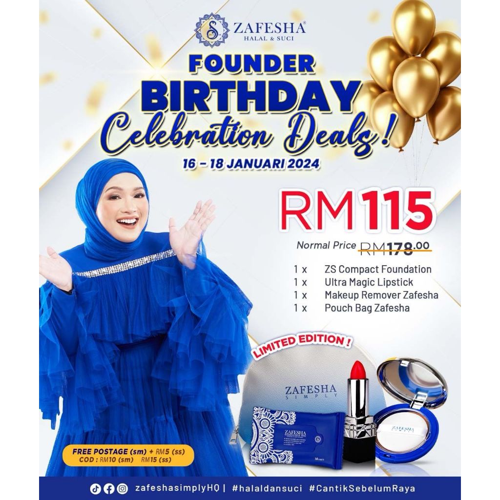 SET ZAFESHA ZA63 [SHOPEE SPECIAL] ZAFESHA FOUNDATION HQ | Shopee ...
