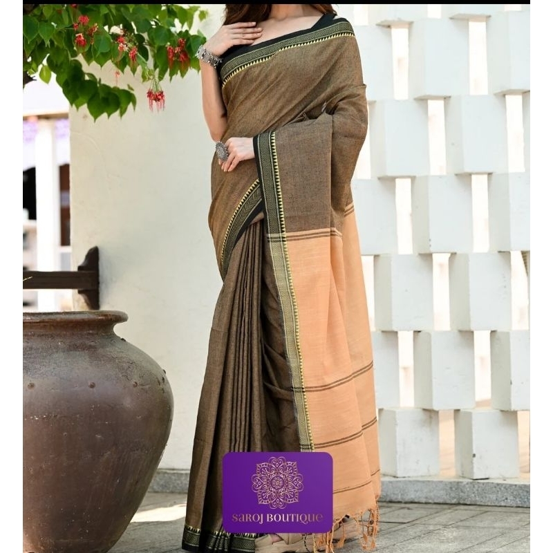 Handloom Khadi Cotton Saree to ship | Shopee Philippines