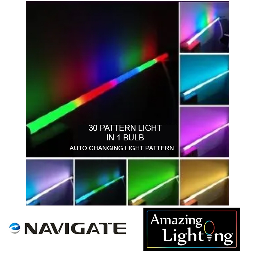 NAVIGATE 18W 4FT LED T8 Tube RGB Multi Colour Light Weatherproof ...