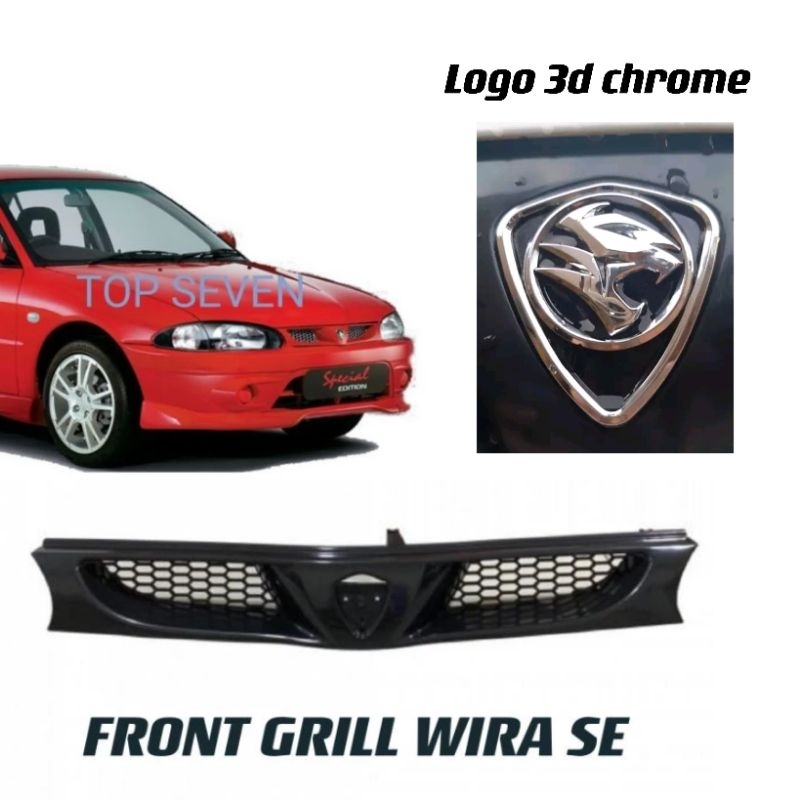 Proton Wira 03 SE Front Grill Depan Sarung Wira Arena Satria ( Black ...