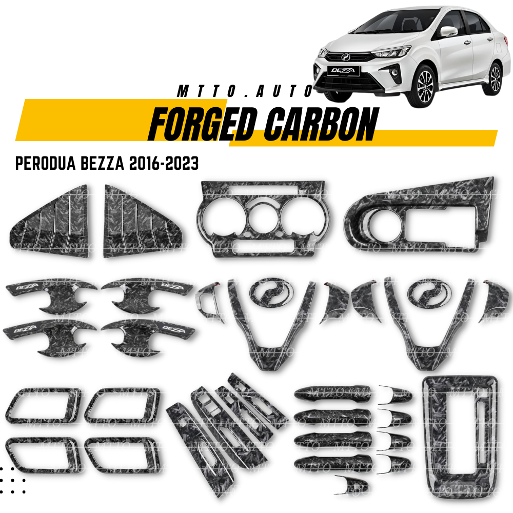 MTTO Perodua Bezza 2016-2023 Interior Exterior Forged Carbon Cover ...