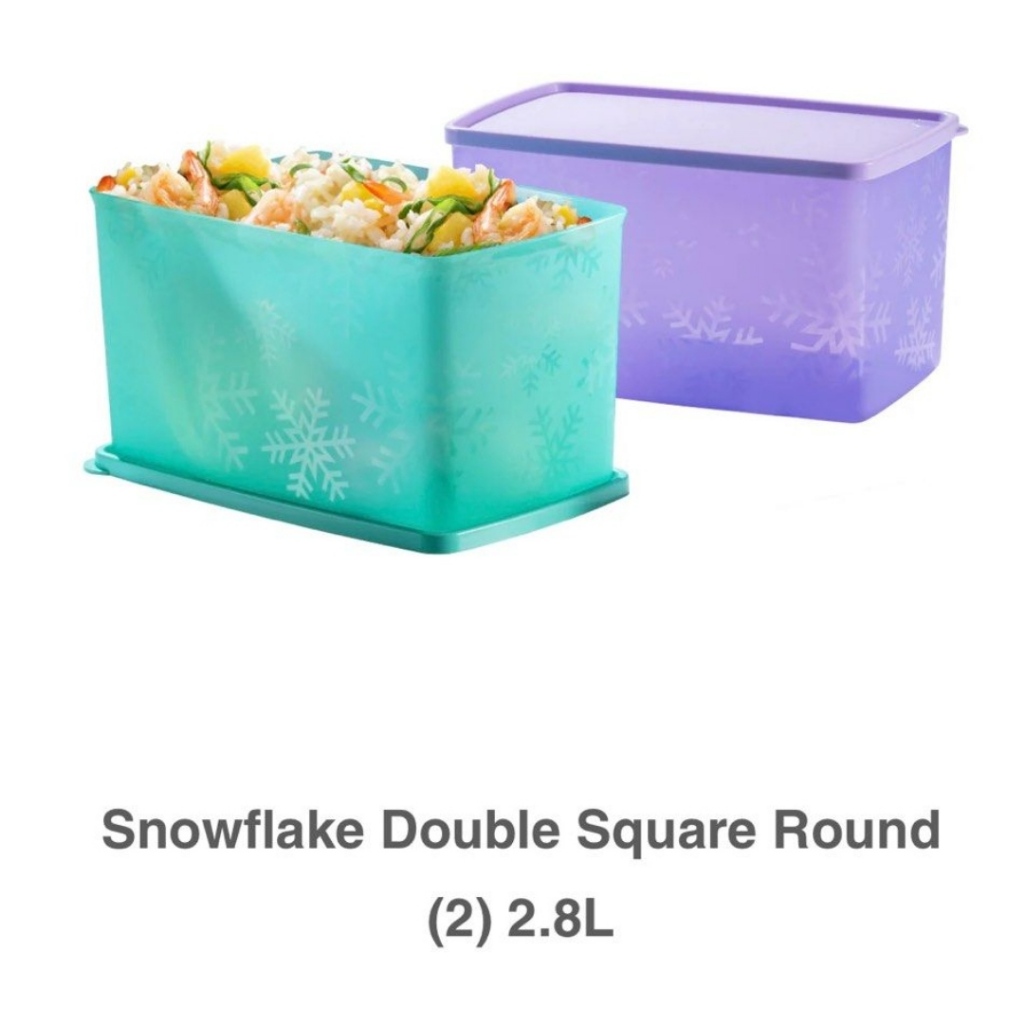TUPPERWARE SNOWFLAKES DOUBLE SQUARE ROUND 2.8L (1pc) | Shopee Philippines