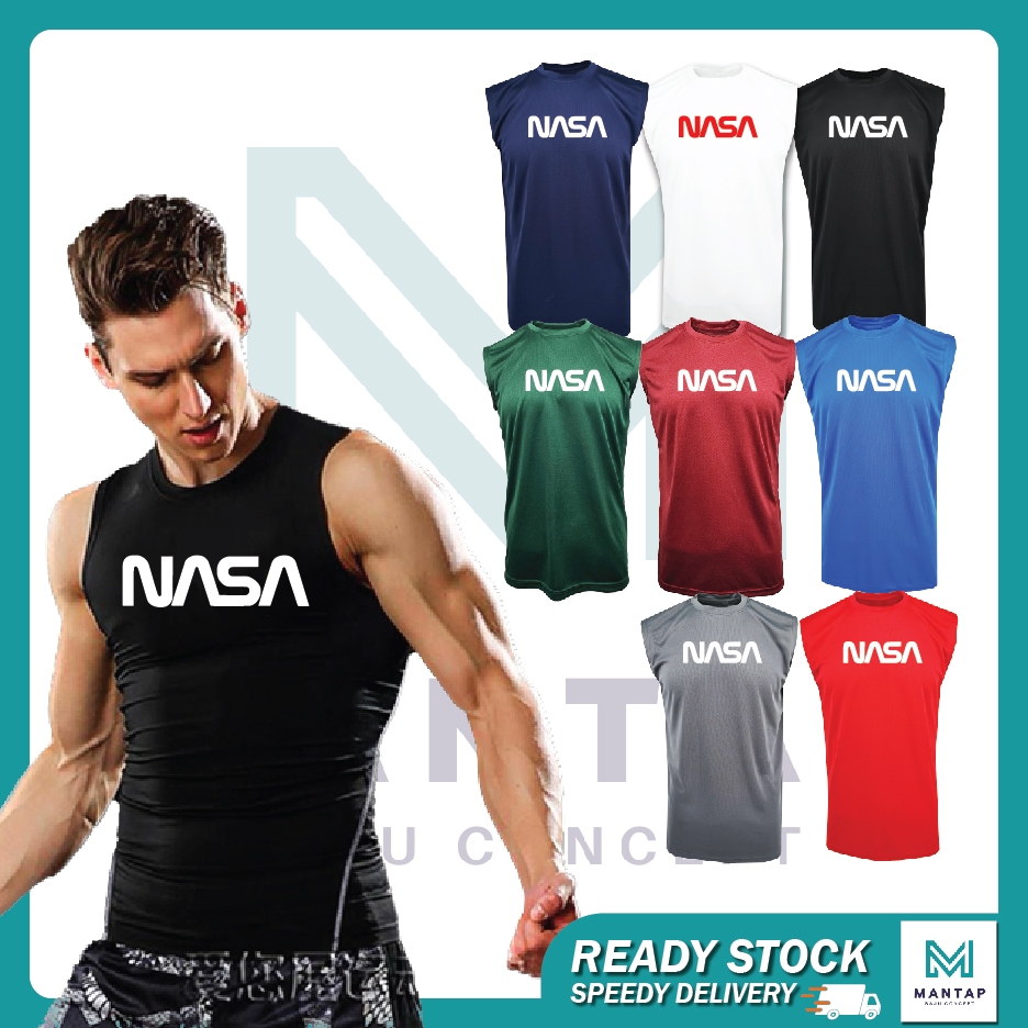 nasa sleeveless shirt Aerospace Logo travel jersey baju singlet rocket ...