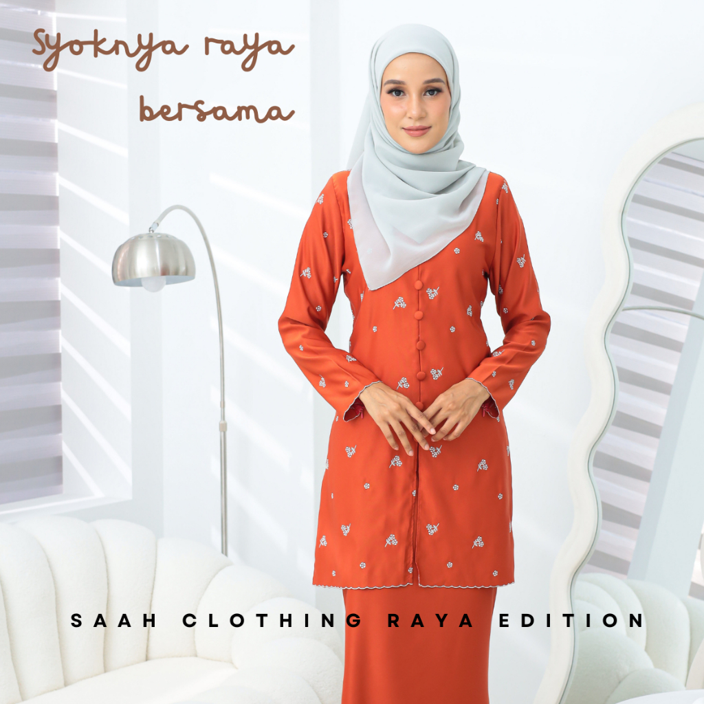 Baju Raya Viral 2024 Kurung Moden Sulam Riau AISYA Riau Pahang ...