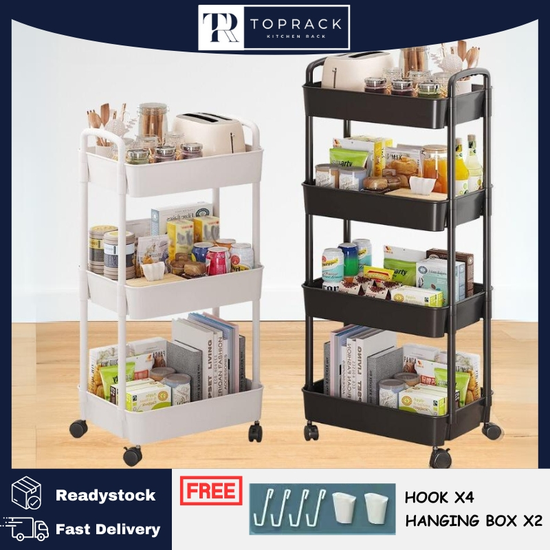 3 Tier Trolley Rack Troli Barang Kitchen Rack Storage Rack Home Office ...