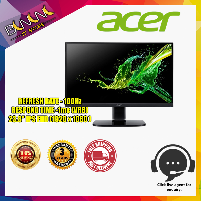 ACER KA242Y E 23.8" FHD IPS 100HZ 1MS FREESYNC LED MONITOR | Shopee ...