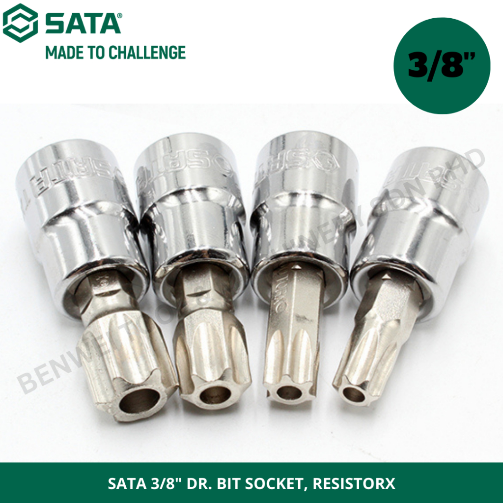 SATA 3/8" DR. BIT SOCKET, RESISTORX / STAR ALLEN KEY / TORX T40 T50 T55 ...