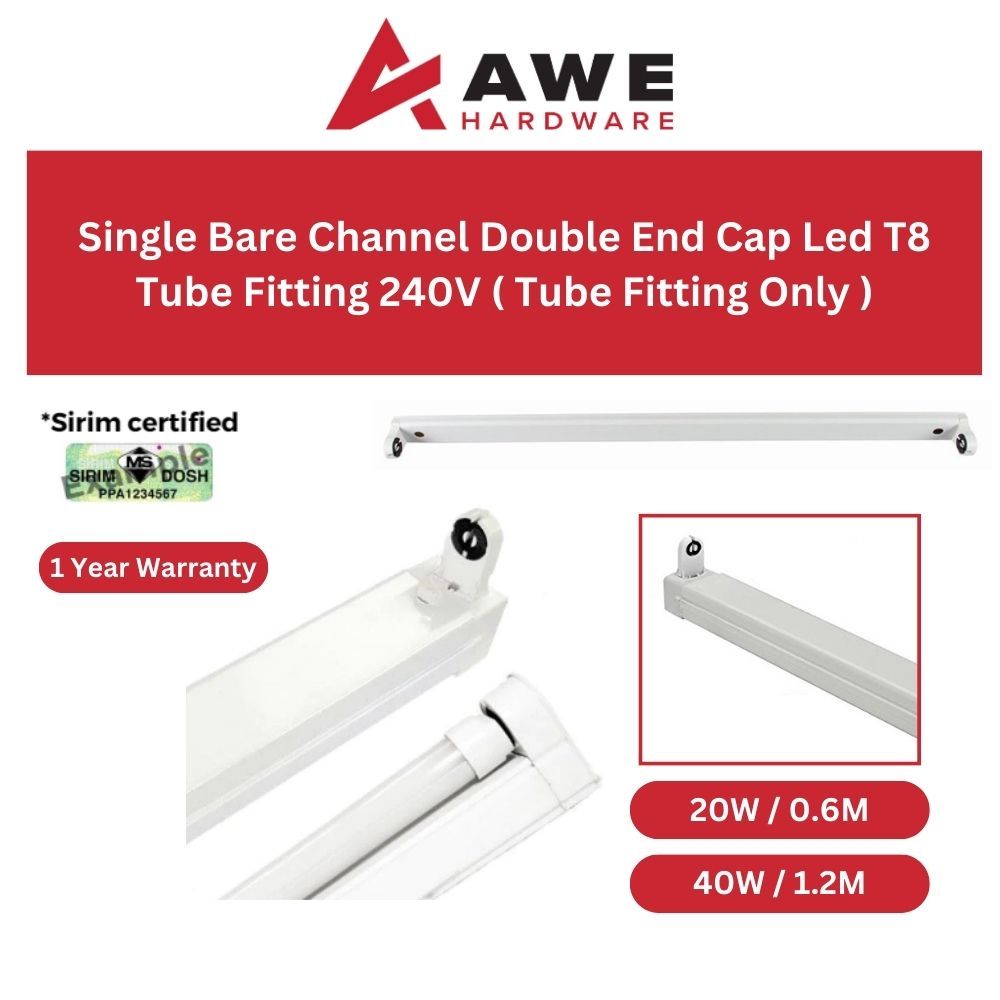 Slim Single Bare Channel Double End Cap Led T8 Tube Fitting 240V Lampu ...