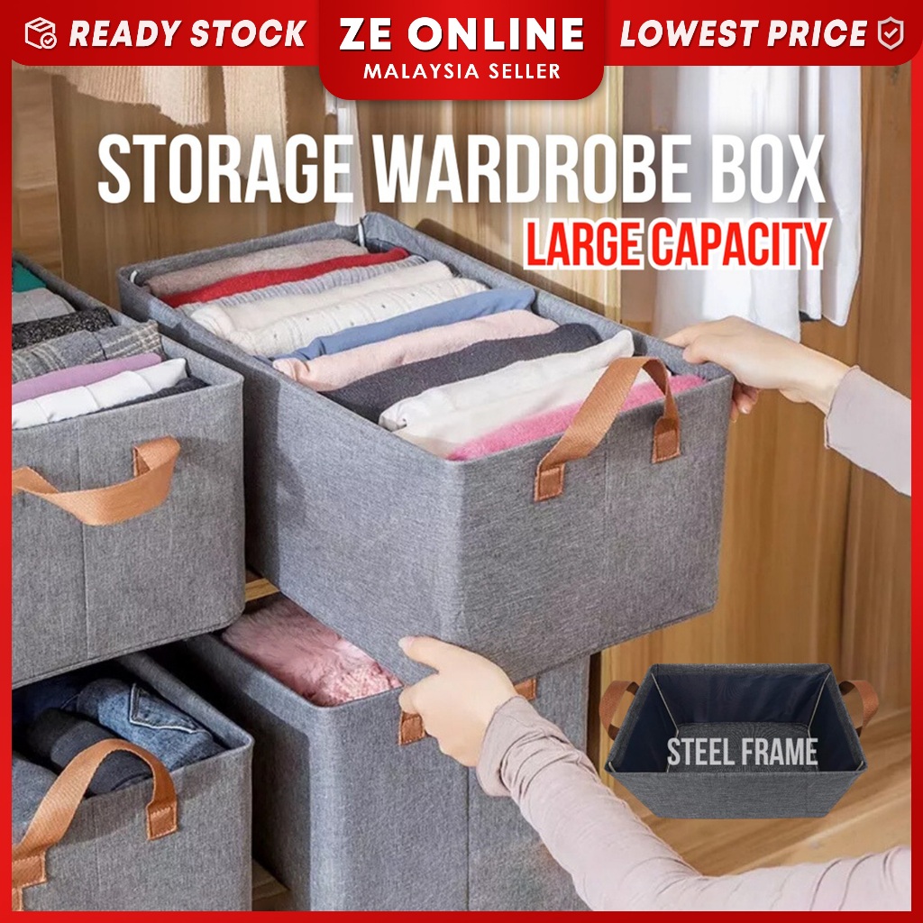 Foldable Storage Box Clothes Organizer Box Storage Basket Kotak Simpan ...