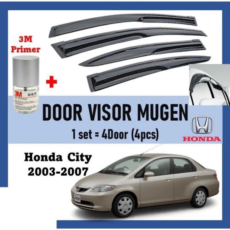 HONDA CITY 2003-2008 Mugen Style Door Visor Air Press Sun Visor (4pcs ...