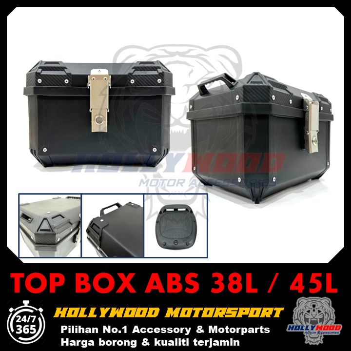 BOX MOTOR KOTAK BELAKANG TANKER TOP BOX 45L PREMIUM ALUMINIUM STAINLESS ...