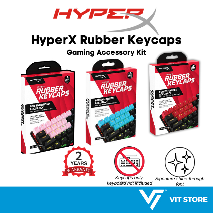 HyperX Rubber Keycaps Full set Red Blue Pink Texturize Rubber Grip For ...