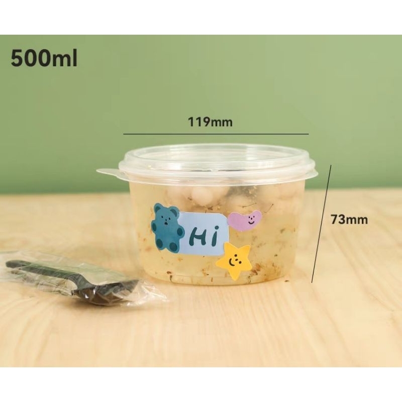 500ml Disposable Ice Powder Box Brown Sugar Ice Powder Fruit Ice Powder ...