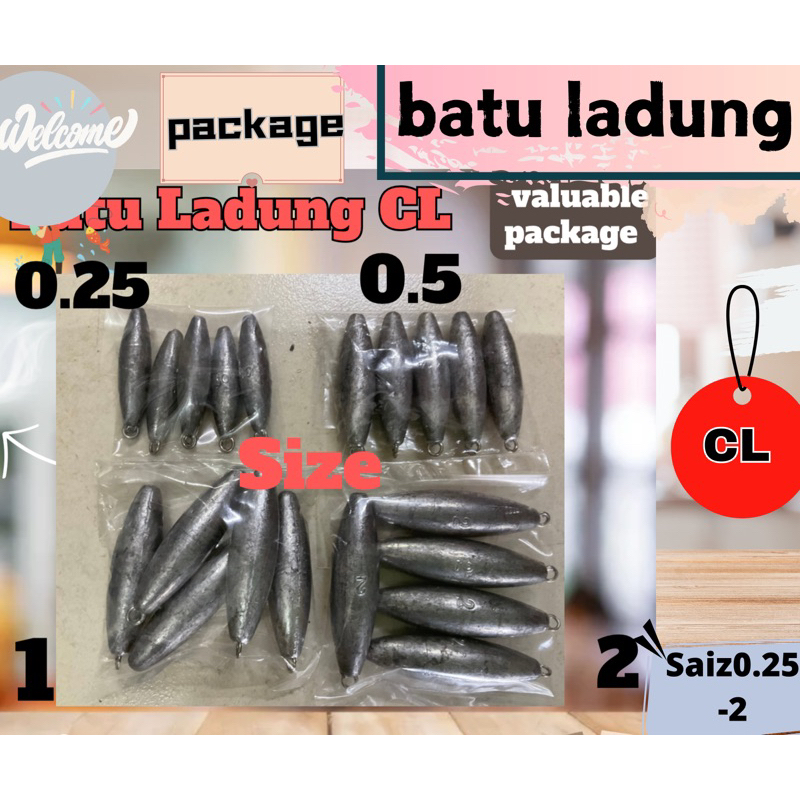 5pcs value pack (CL fishing ladung lead stones) package | Shopee ...