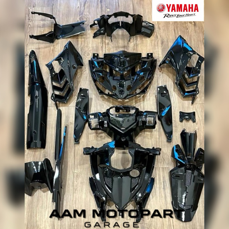 YAMAHA Y15ZR V1 V2 INNER COMPLETE SET HITAM KILAT / GLOSSY BLACK INNER Y15 V1 V2 COMPLETE SET ...