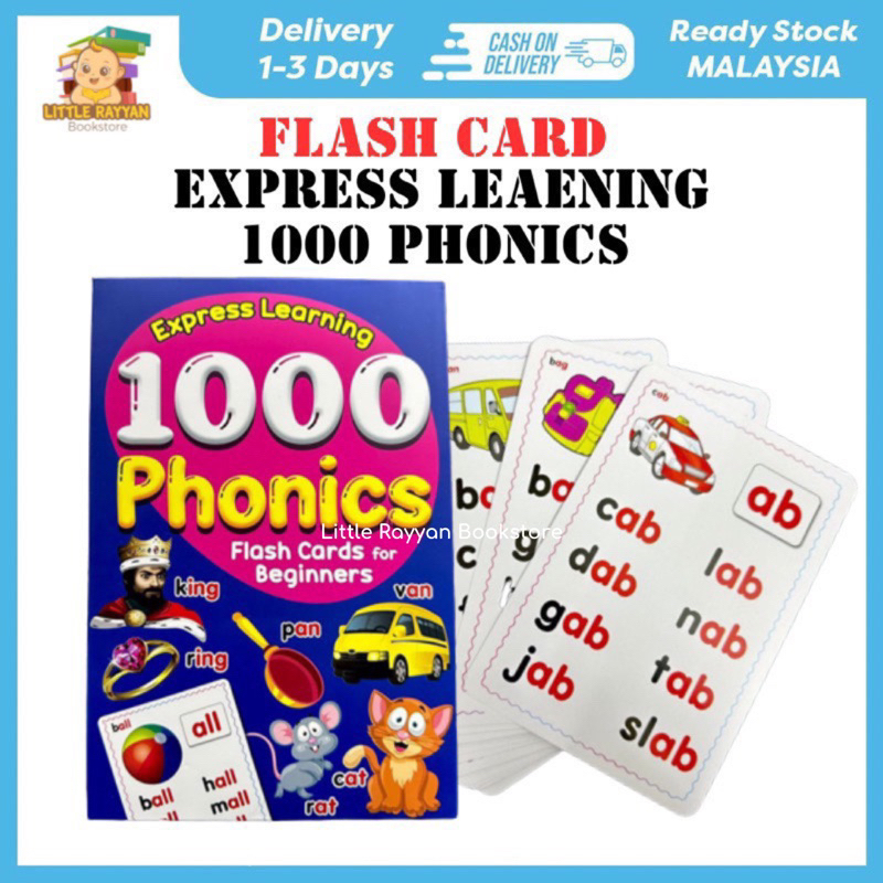 FLASH CARDS EXPRESS LEARNING 1000 PHONICS FOR BEGINNER | Shopee Philippines