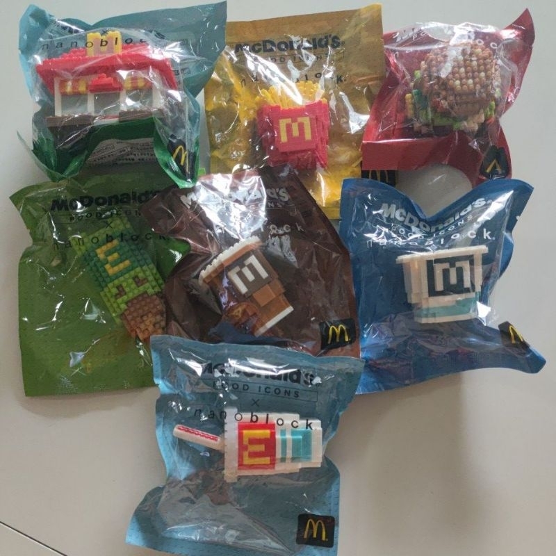 McDonald's Food Icons X Nanoblock Full Set Mcdonalds House Hamburger Pie Fries Mcflurry Drinks ...
