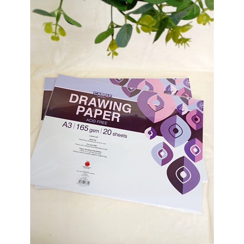 CAMPAP Drawing Paper A3 165gsm 20sheets drawing paper (Acid Free)/Loose ...