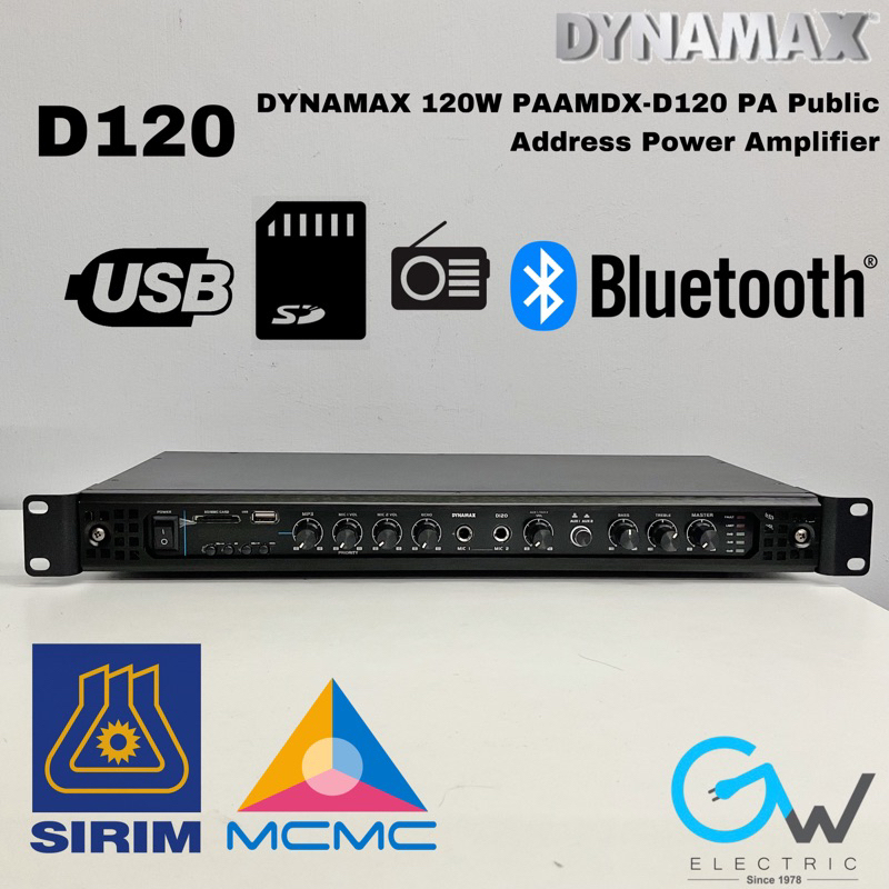 [MCMC & SIRIM Approved] 120W Dynamax D120 PA Public Address Power ...