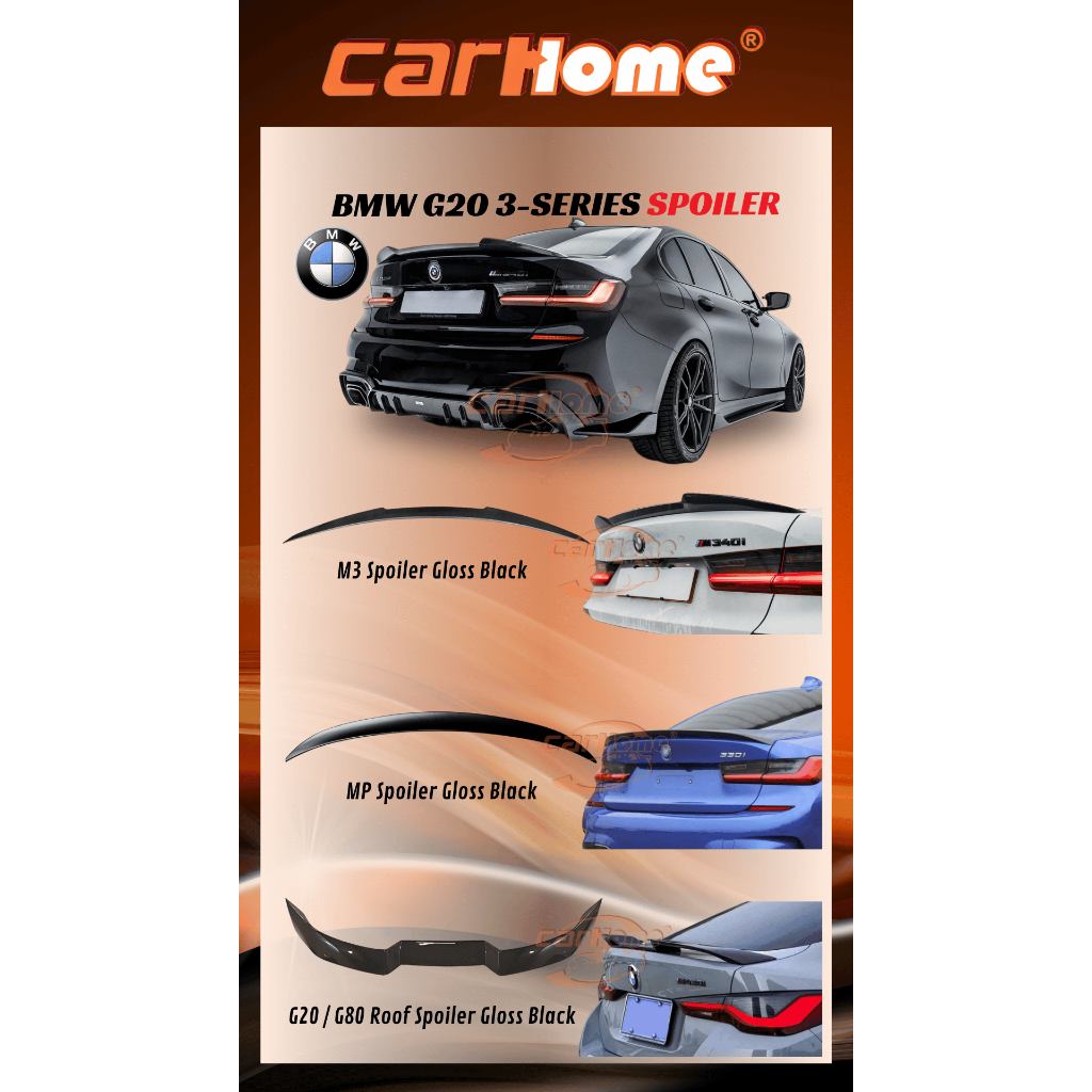 BMW G20 3 Series Spoiler M Performance M3 Gloss Black G20 G80 Roof ...