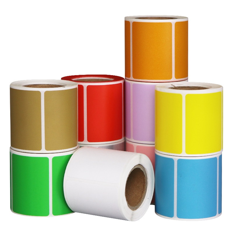 Color Thermal Sticker Label Warna Waterproof Pink Yellow Plain Stickers ...