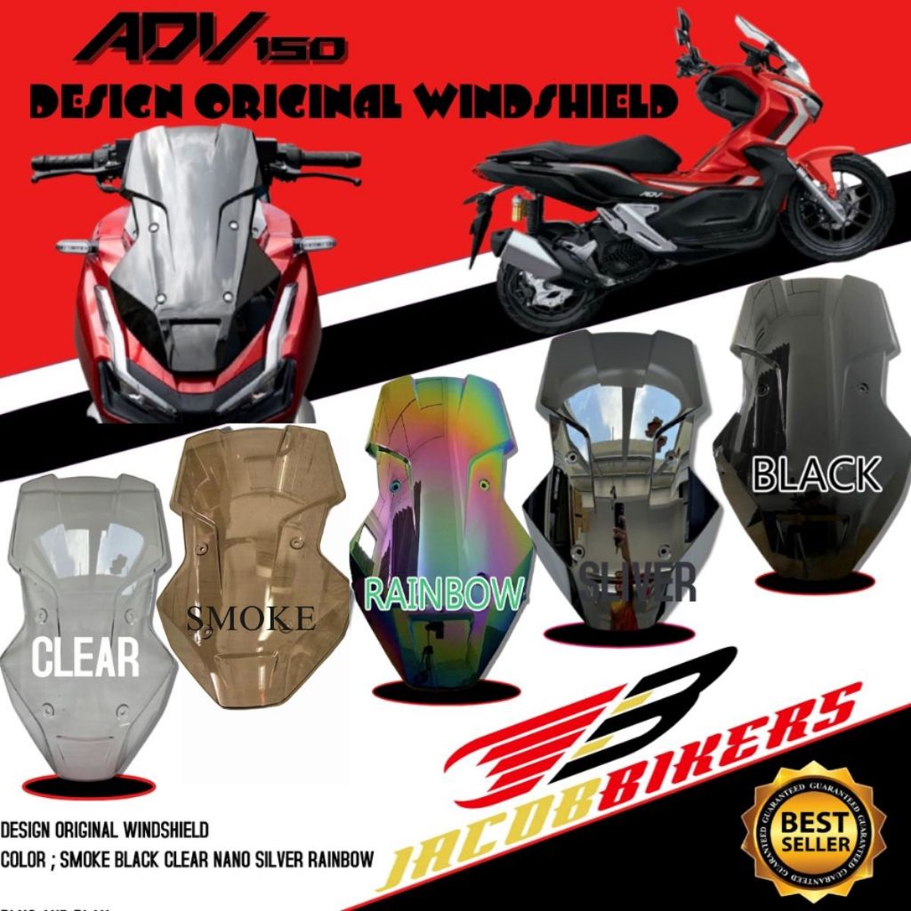HONDA ADV 150 ADV160 NEW DESIGN WINDSHIELD VISOR SMOKE CLEAR RAINBOW ...