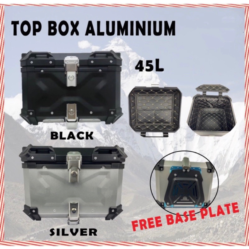 ALUMINIUM TOP BOX TANKER X PREMIUM SIZE 45L 55L 65L LITER CAN FIX GIVI ...