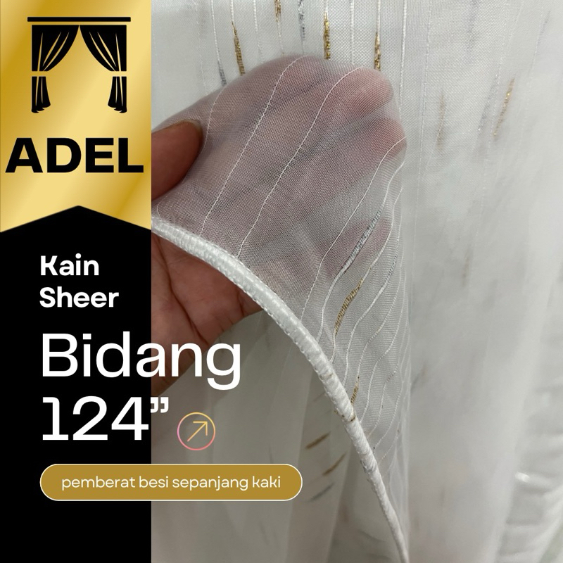ADEL Sheer Curtain Bidang 124" Kain Langsir Jarang Off White Potong ...